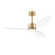 52 Inch Modern Gold Ceiling Fan with Light, 3000K/4500K/6000K LED ...