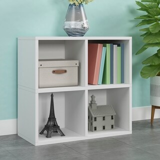 WAY BASICS 4 Cubby Bookshelf Cube Shelf Closet Organizer and Storage ...