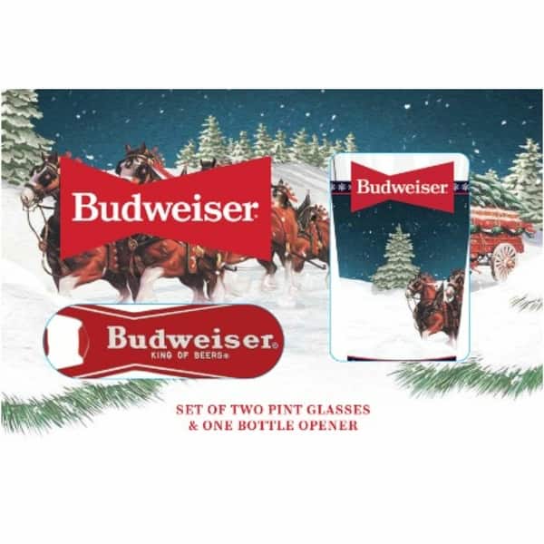 Budweiser Holiday Gifting Limited-Edition 2 Pack Pint Glass with Bottle ...