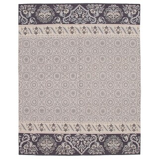 ECARPETGALLERY Flat-weave Tamar III Light Grey Wool Tapestry Kilim - 7 ...