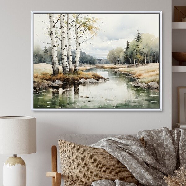 Designart "Birch Tree Dense Forest Iv" Tree Wall Art For Living Room ...