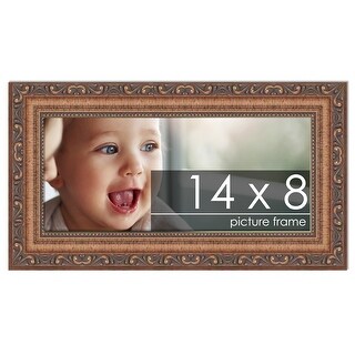 14x8 Traditional Antique Gold Complete Wood Picture Frame with UV ...