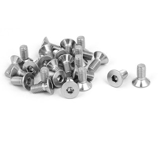 M6x14mm 304 Stainless Steel Flat Head Hex Socket Screws Fastener ...