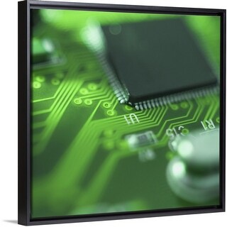 "Close up of computer circuit board" Black Float Frame Canvas Art - Bed ...