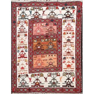 Silk Traditional Tribal Sumak Persian Area Rug Flat-weave Foyer Carpet ...