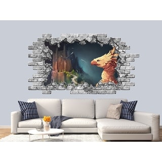 3D Phoenix Mural Hole in Wall Vinyl Sticker - Bed Bath & Beyond - 32208375
