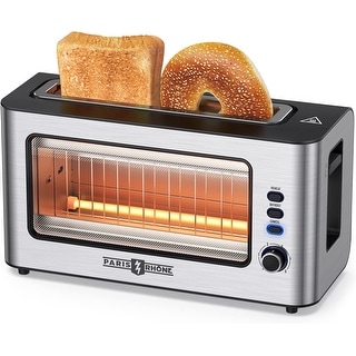 Toaster, Toaster 2 Slice Extra Wide Long Slot Retro Toaster with Easy ...