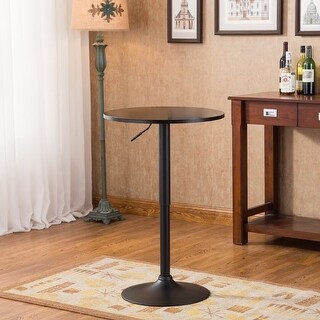 Black Round Top Adjustable Height,with Black Leg&Metal Base Bar Table ...