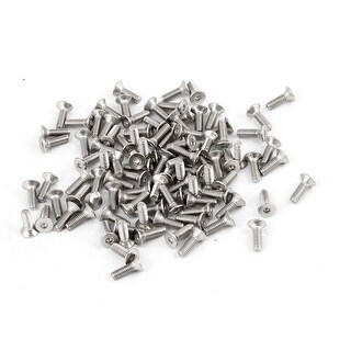 100 Pcs 304HC Stainless Steel Countersunk Socket Flat Head Bolt Screw M2.5x8mm - Silver Tone ...