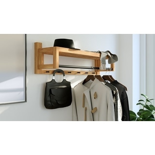 Oak Wood Scandinavian Coat Rack, Entryway Organizer - Bed Bath & Beyond ...