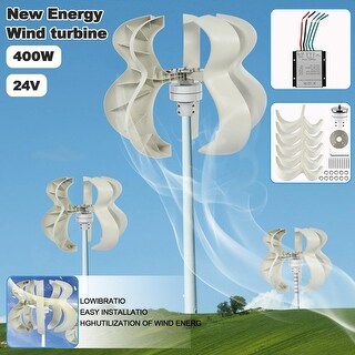 4500W AC 24V 5-Blades Gourd Wind Turbine Generator Vertical Axis Wind ...
