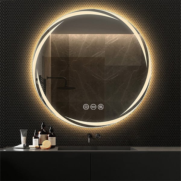 Waterproof Anti Fog LED Bathroom Mirror With Touch Button - Bed Bath ...