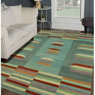 Hand-Woven Winchester Kilim Bailey Red/Grey Rug - 6'7" x 9'10" - Bed ...