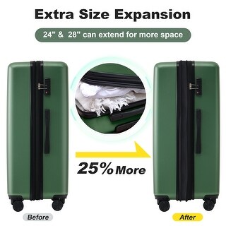 Cheese Shape Travel Hardshell Luggage Sets 2 Pieces 24"+28" Expandable ...