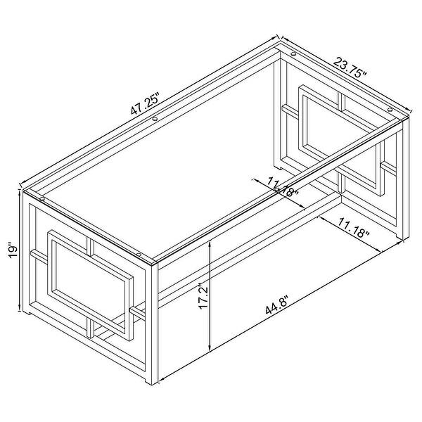 Merced Rectangular Glass Top Coffee Table Nickel - Bed Bath & Beyond ...
