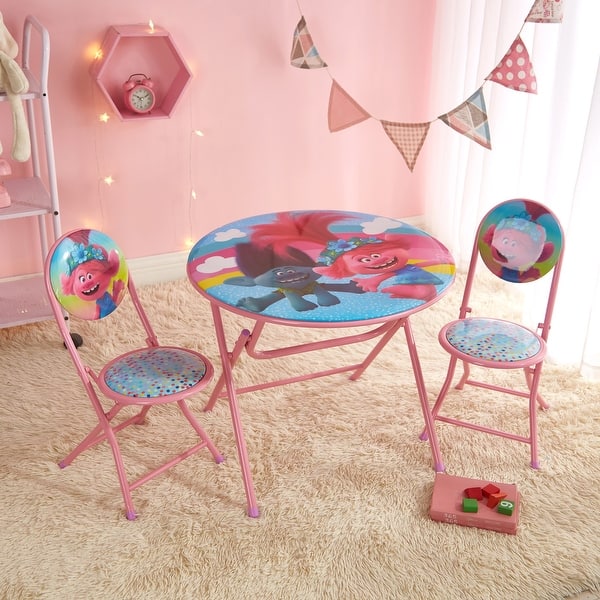 Dreamworks Trolls 3 Piece Foldable Round Table and Chair Set - Bed Bath ...