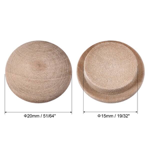 50 Pcs 19/32 Inch Cherry Hardwood Furniture Plugs Wood Button Top Plugs ...