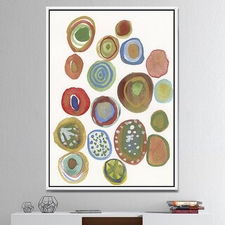 Designart "Circular Composition II" Mid-Century Modern Framed Canvas ...