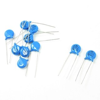 10 Pcs AC400V 3300pF Through Hole DIP Ceramic Disc Capacitor - Blue ...