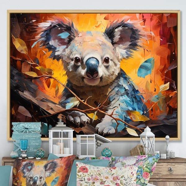Designart "Koala Koalas Serenity Collage I" Animals Framed Wall Art ...