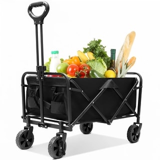34.5-inch Folding Wagon Cart Multipurpose Large Wagon Bucket Cart - Bed ...