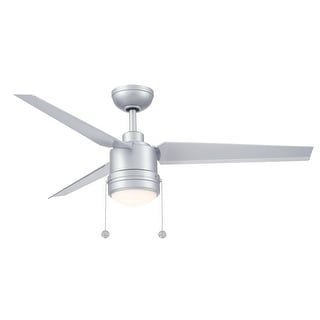 PC/DC 52 inch Indoor/Outdoor Ceiling Fan with LED Light Kit Silver ...