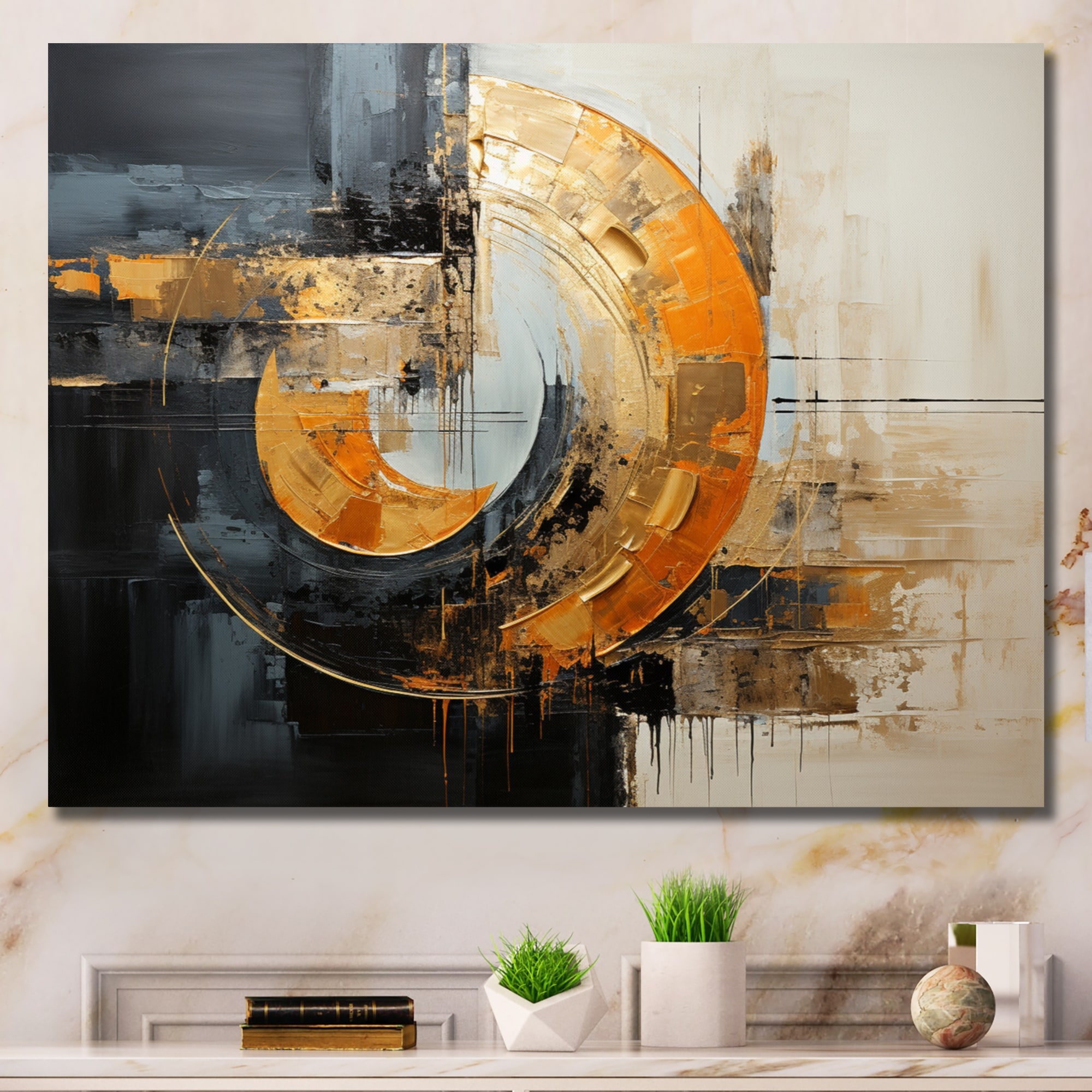 Designart "Harmonious Hybrid I" Abstract Collages Canvas Art Print ...