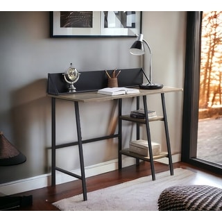 Versatile Rustic Writing Desk with Extra Storage and Modern Appeal ...