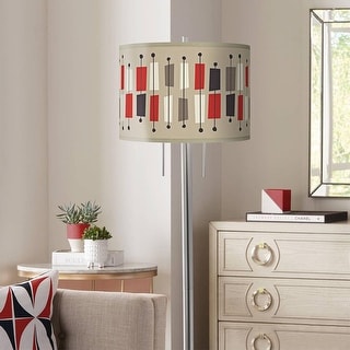 Modern Floor Lamp 63" Tall Brushed Nickel Bounce Drum Shade - 18" x 63 ...