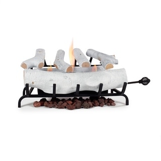 Ventless Gel-fuel Birch Fire Log Insert Set - 24" - Bed Bath & Beyond ...