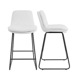 Upholstered Metal Frame Bar & Counter Stool Set with Backs - Bed Bath ...
