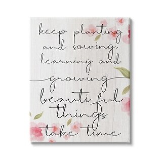 Stupell Beautiful Things Take Time Motivational Phrase Gardening ...