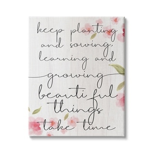 Stupell Beautiful Things Take Time Motivational Phrase Gardening ...