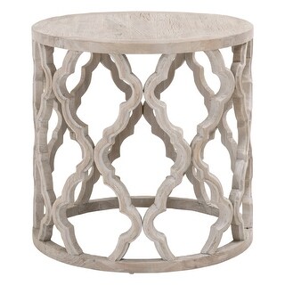 Organic Quatrefoil Wood End Table - Bed Bath & Beyond - 34816878
