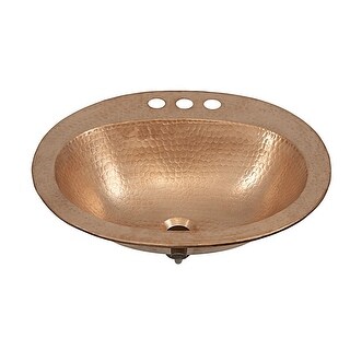 Oval 20 x 17 inch Drop-in Solid Copper Bathroom Sink - 20 x 17 - Bed ...