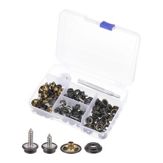 40 Sets Stainless Screw Snap Kit 15mm Copper Snaps Button with Tool ...