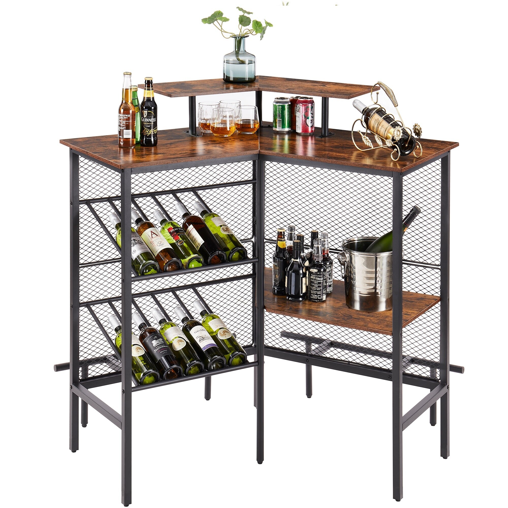 corner bar cart