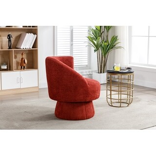 Barrel Swivel Armchair Round Cuddle Lounge Chair Red Sofa wLeft Open ...