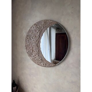 Beige Crescent Moon Mirror - Bed Bath & Beyond - 39221793