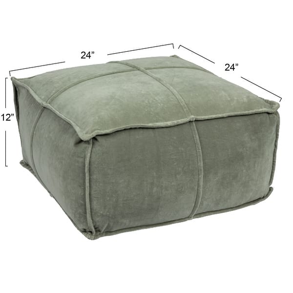 Square Cotton Velvet Pouf Seat - Bed Bath & Beyond - 31638203