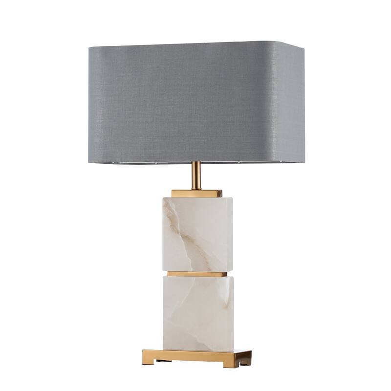 Tomarra Alabaster White Marble Table Lamp, Traditional Luxury Gold ...