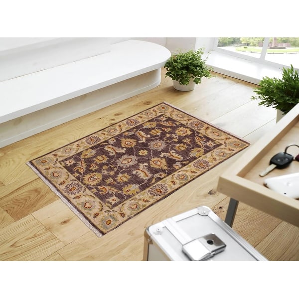Boho Chic Ziegler Stein Brown Ivory Hand-knotted Wool Rug - 2'0" x 3'0" - Bed Bath & Beyond ...