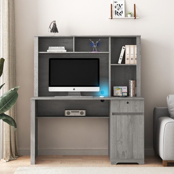 Computer Desk with Hutch Bookshelf Wood Executive Desk Teens Student Desk Writing Laptop Home Office Desk with Drawers Bed Bath Beyond 41508237