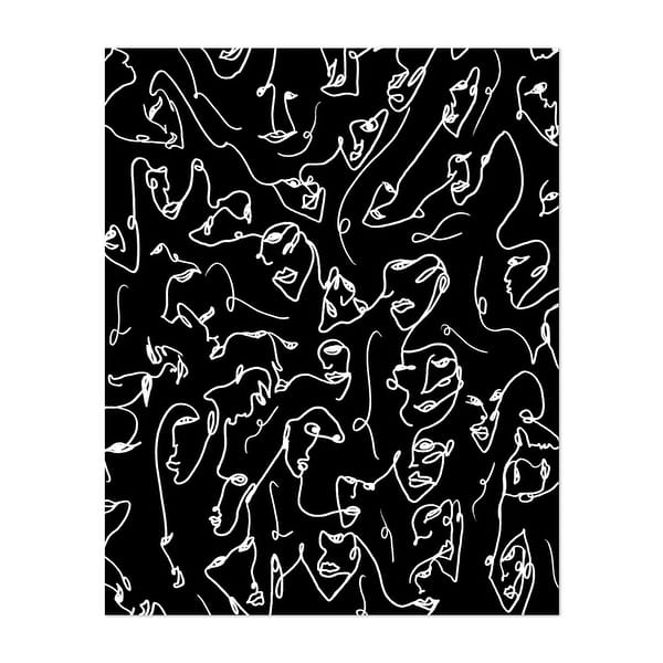 INVERSE FACIAL DISTRACTION PATTERN Line Drawings Art Print/Poster - Bed ...