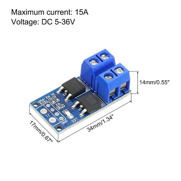 DC 5-36V 15A, Dual High-Power MOS Trigger Switch Drive Module Pack of 2 ...