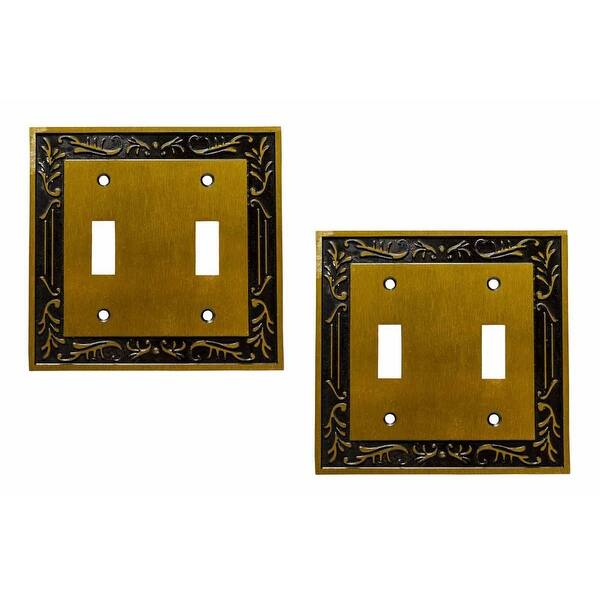 2 Victorian Switch Plate Double Toggle Antique Solid Brass | Renovator ...