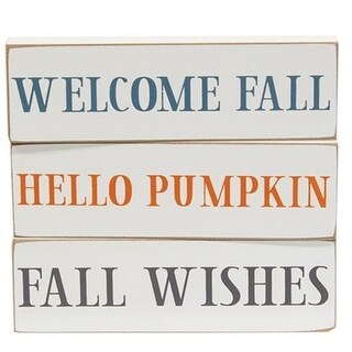 Welcome Fall Skinny Block 3 Assorted - 1.5” high by 5” wide by .5” deep ...