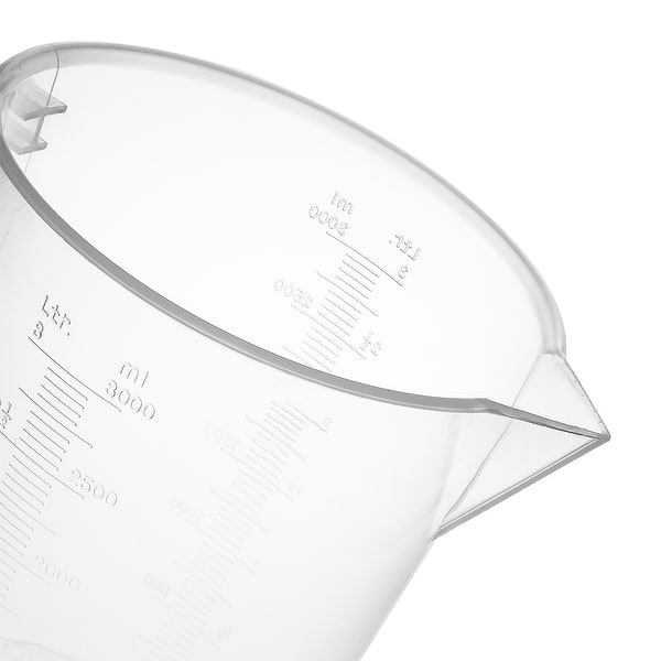 Laboratory Clear White 3000mL PP Plastic Graduated Measuring Cup ...