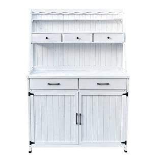 Large Outdoor Gardening Table with Storage Cabinet and Removable ...