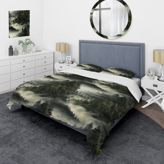 Designart "Misty Forest Moody Patterns II" Modern Bedding Set With ...